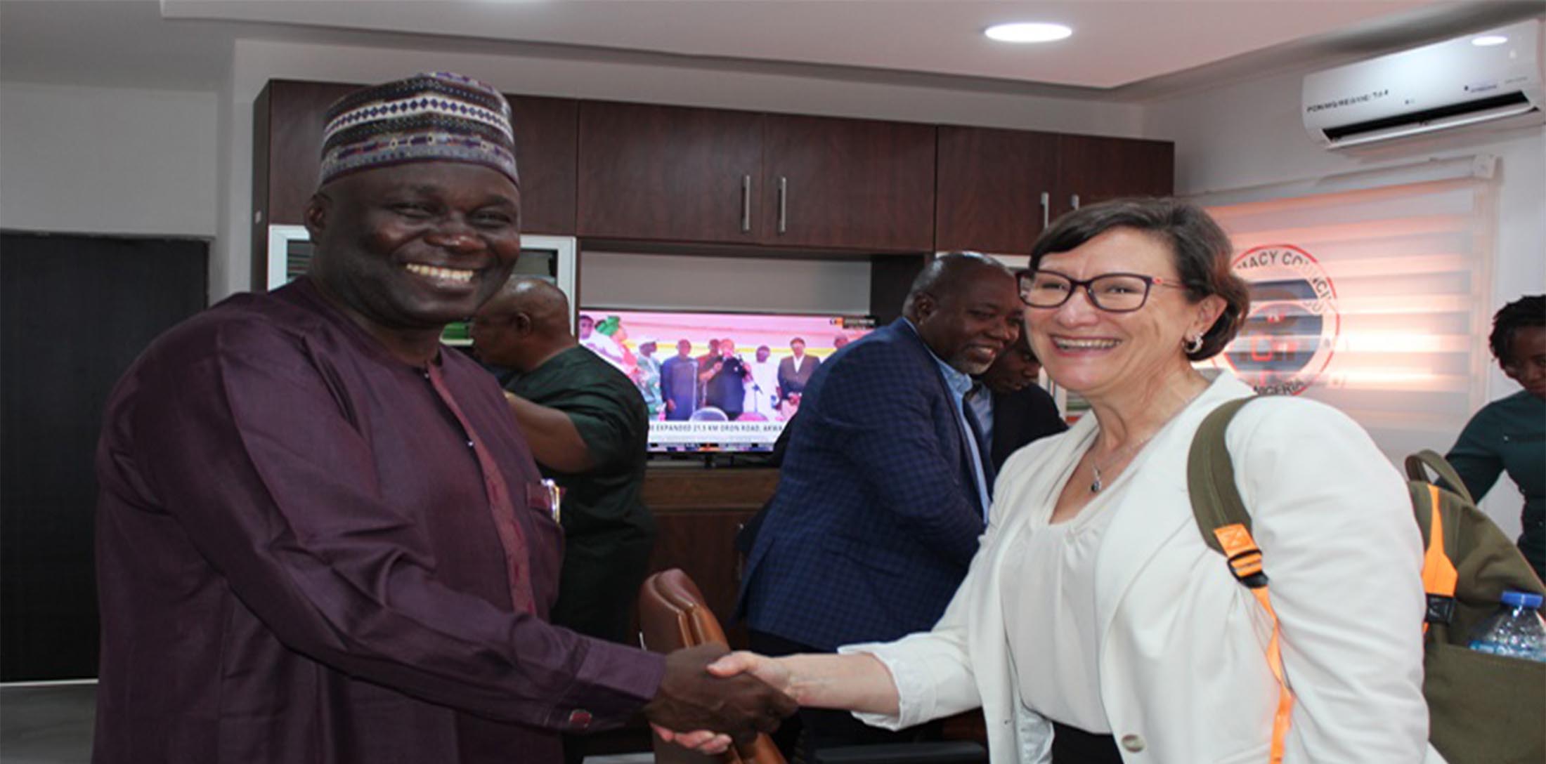 PCN Registrar with Ms Beth Yeager from USP - Pharmacy Council of Nigeria